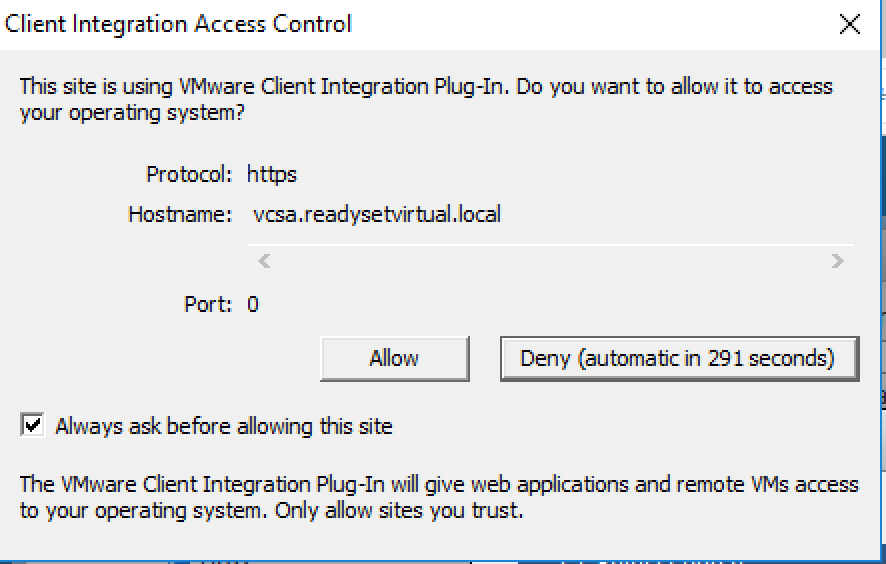 VMware Client Integration – FireFox SSL Popup – Ready, Set, Virtual!