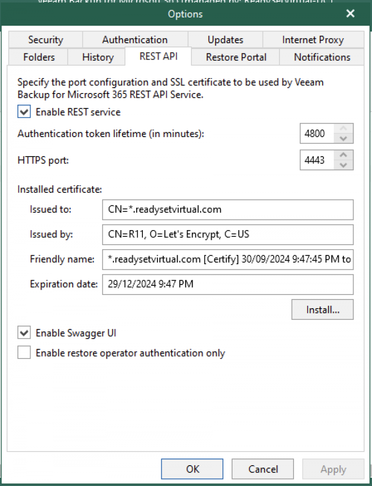 How to automate certificate update in Veeam Backup for M365 – Ready ...