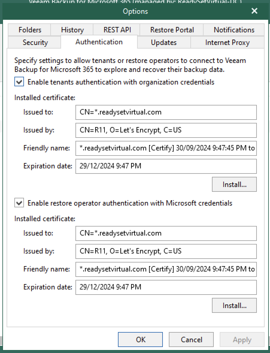 How to automate certificate update in Veeam Backup for M365 – Ready ...